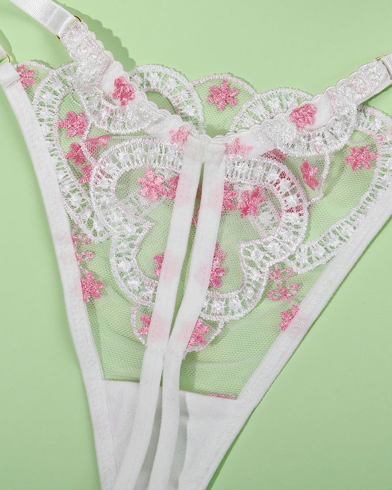 Embroidered Lace Heart Shape Lingerie Set – Seuke